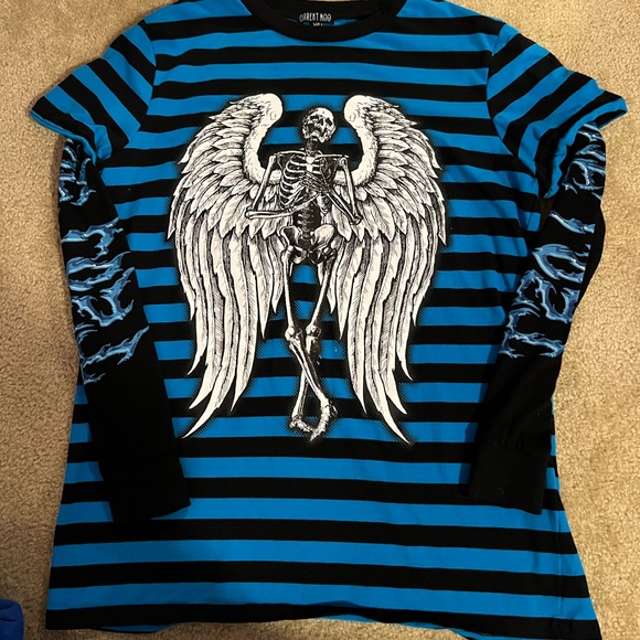 Dolls Kill | Tops | Dollskill Current Mood Long Sleeve Skull Shirt ...
